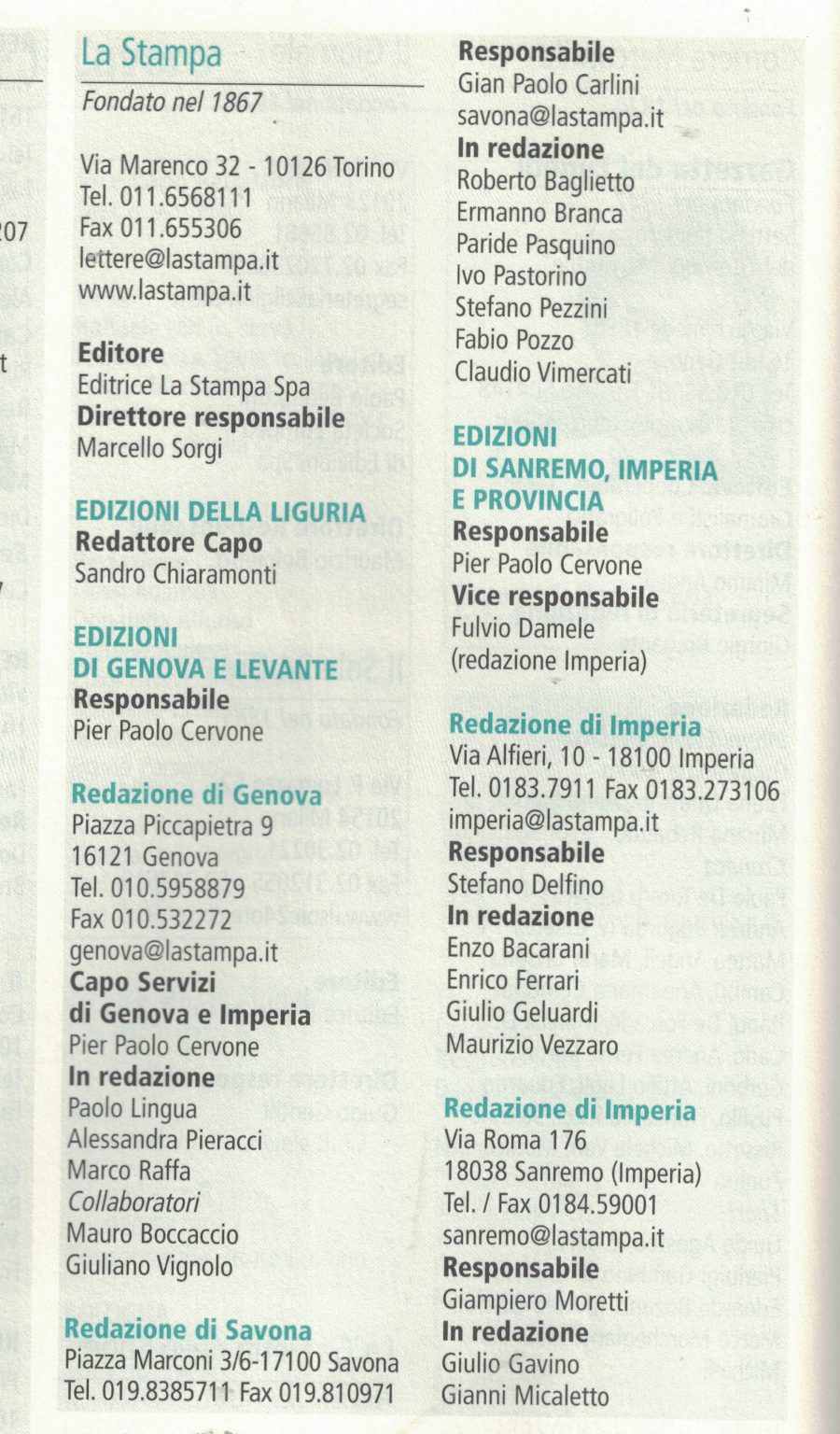 Savona. La Stampa, dopo 30 anni, 'ammainata' l'insegna. Atto conclusivo della stagione ...